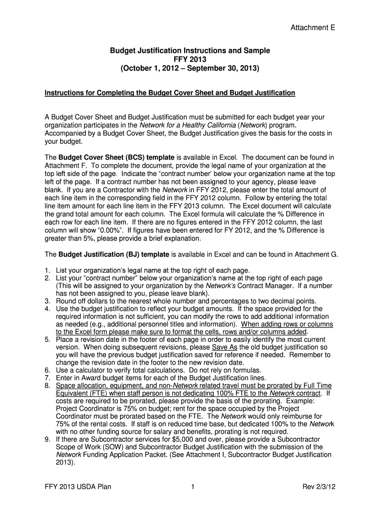 Fillable Online cdph ca Fillable Budget Justification Instructions and ...