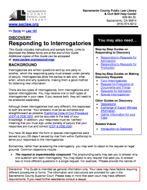 Fillable Online saclaw Responding to Interrogatories - saclaw Fax Email ...