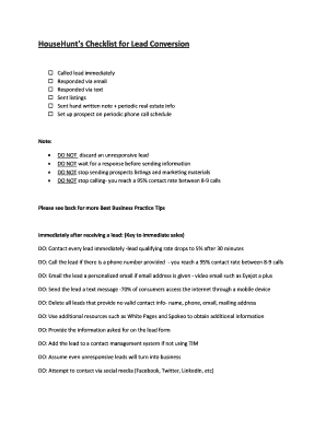 Fillable Online HouseHunt Do's and Don'ts 2 Fax Email Print - pdfFiller