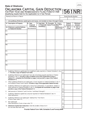 Fillable Online Fillable Oklahoma Capital Gain Deduction Fax Email ...