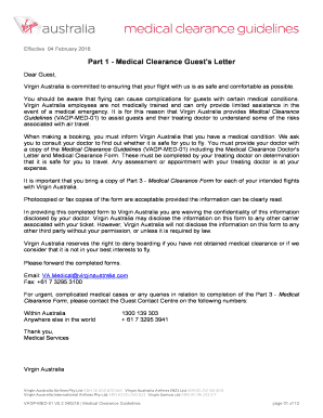 Fillable Online Part 1 - Medical Clearance Doctor s Letter Fax Email ...