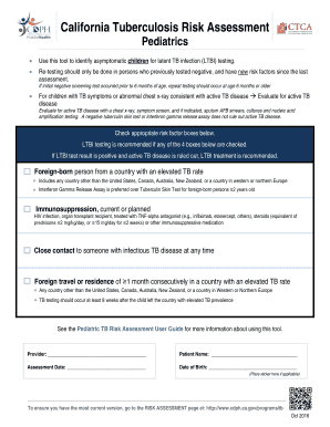 Fillable Online publichealth lacounty California Tuberculosis Risk ...