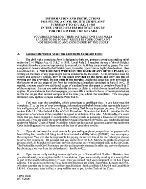 Fillable Online nvd uscourts FOR FILING A CIVIL RIGHTS COMPLAINT Fax ...