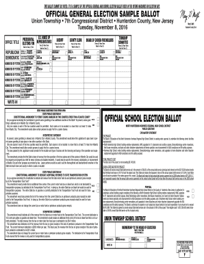 Fillable Online 2016 Sample Ballot for Election on November 8, 2016 Fax ...