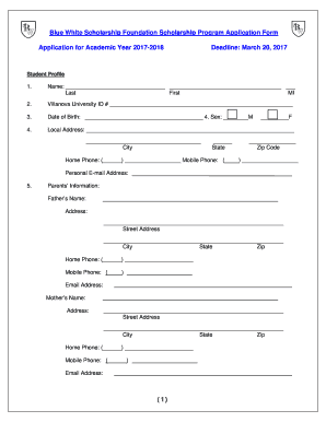 Fillable Online Scholarship Application Document Form Fax Email Print ...