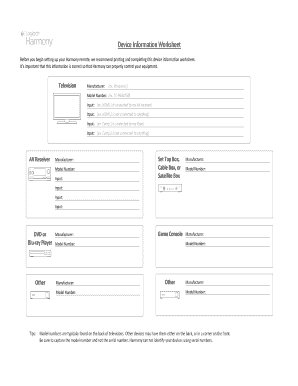 Fillable Online Device Information Worksheet Fax Email Print - pdfFiller