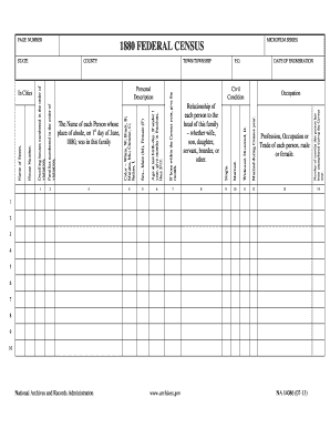 Fillable Online archives 1870 United States Census form - archives Fax ...