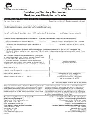 Fillable Online Residency Statutory Declaration R sidence Attestation ...