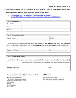 Fillable Online APPLICATION FOR FULL SALARY FOR A TEACHER WITH A CID ...