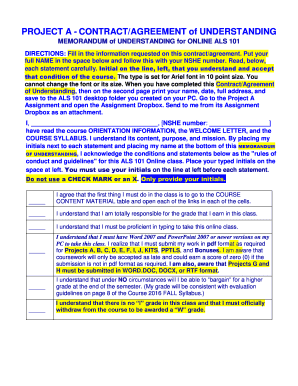 Fillable Online PROJECT D - CONTRACT/AGREEMENT Fax Email Print - pdfFiller