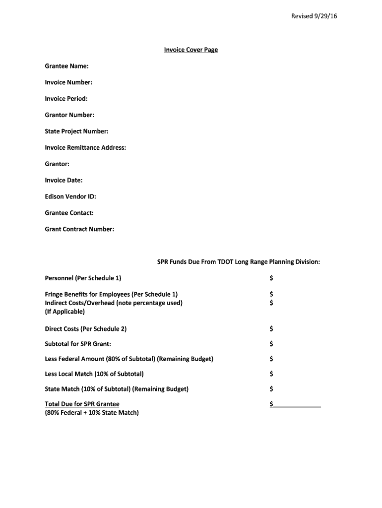 Fillable Online tn Fillable Invoice Cover Page and Checklist Fax Email ...