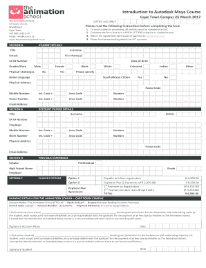 Fillable Online to Download Registration Form for Introduction to Maya ...