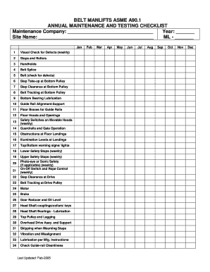 Fillable Online oregon Belt manlifts annual maintenance and testing ...