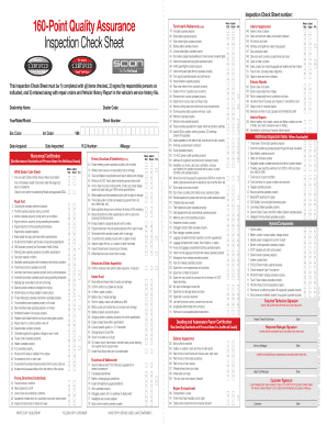 Fillable Online Inspection Check Sheet number: Fax Email Print - pdfFiller
