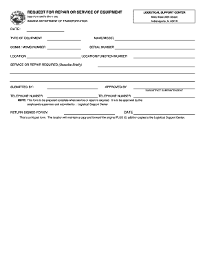 Fillable Online forms in REQUEST FOR REPAIR OR SERVICE OF EQUIPMENT ...