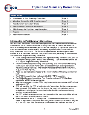 Fillable Online cbp Post Summary Corrections Guide - cbp Fax Email ...