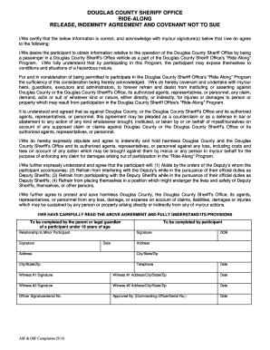 Fillable Online ventura county sheriff's office ride-along waiver form ...