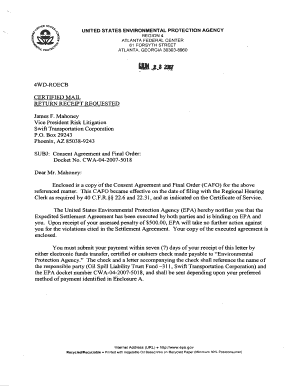 Fillable Online yosemite epa CERTIFIED MAIL RETURN RECEIPT REOUESTED ...