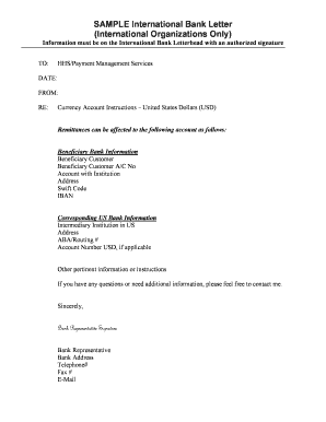 Fillable Online Fillable Download the Sample International Bank Letter ...