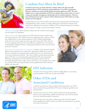Fillable Online cdc Condom Fact Sheet In Brief - cdc Fax Email Print ...