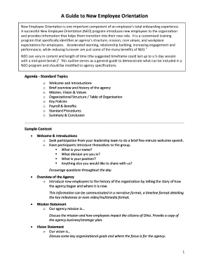 Fillable Online A Guide to New Employee Orientation Fax Email Print - pdfFiller