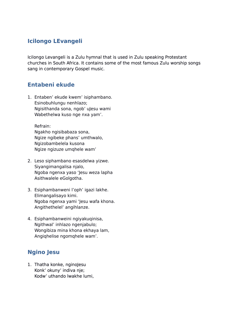 Icilongo Levangeli 2020-2022 - Fill and Sign Printable Template Online ...