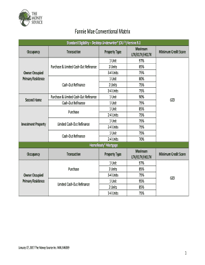 Fillable Online Fannie Mae Conventional Matrix Fax Email Print - pdfFiller