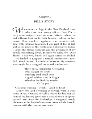 Fillable Online aa Bill's Story - Alcoholics Anonymous - aa Fax Email ...