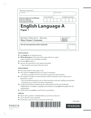 Fillable Online Pearson Edexcel Certificate Fax Email Print - pdfFiller