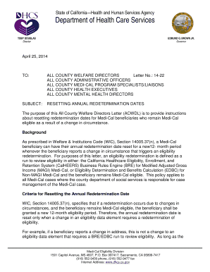 Fillable Online dhcs ca ACWDL 14-22 - dhcs ca Fax Email Print - pdfFiller