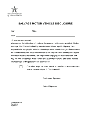 Fillable Online txdmv Fillable Salvage Motor Vehicle Disclosure Fax ...