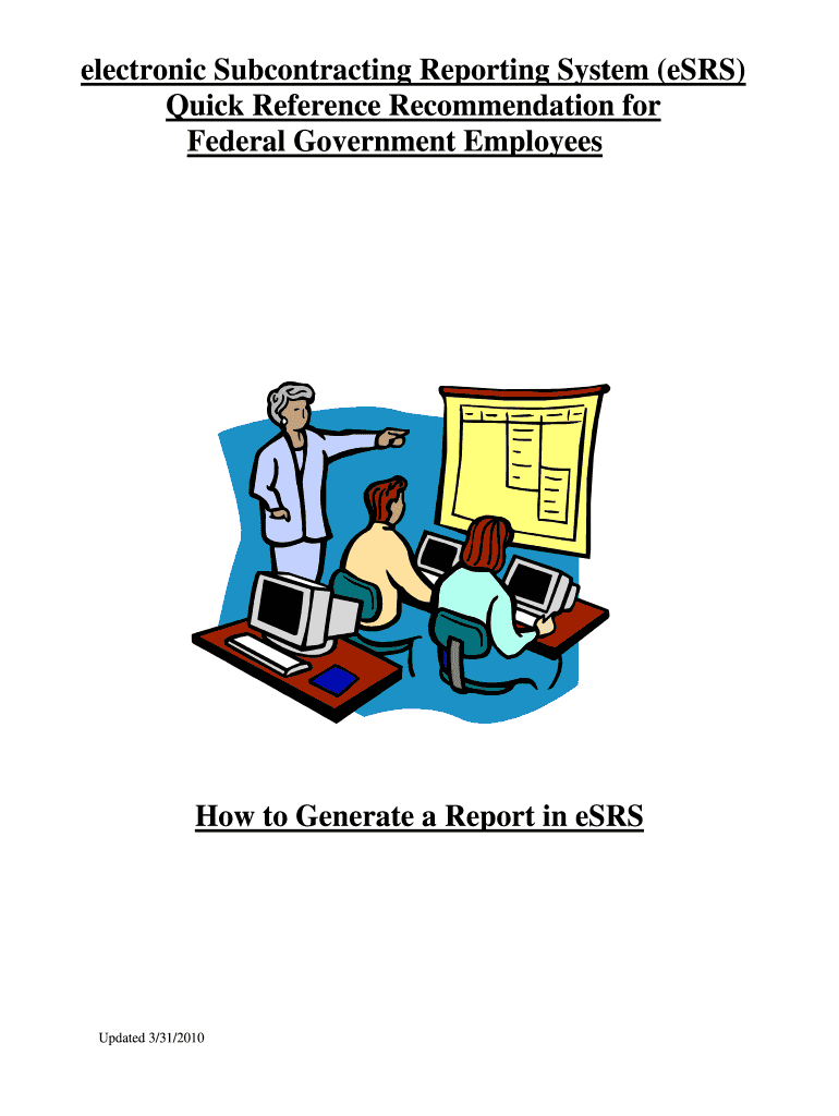 Fillable Online eSRS Quick Reference for Federal Employees Generating ...
