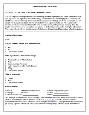 Fillable Online Applicant voluntary self-id form Fax Email Print ...