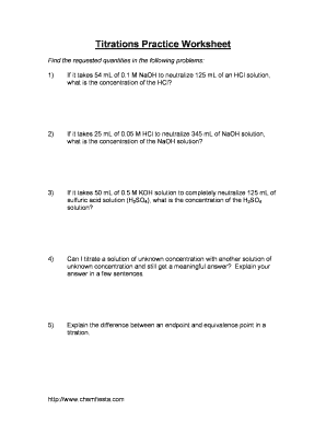 Titration Practice Worksheet - Fill Online, Printable, Fillable, Blank ...