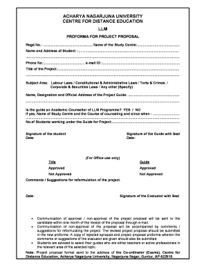 Fillable Online LLM PROJECT PROPOSAL FORMAT Fax Email Print - pdfFiller
