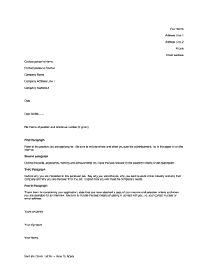 Fillable Online photos state Sample Cover Letter How to Apply Your Name ...