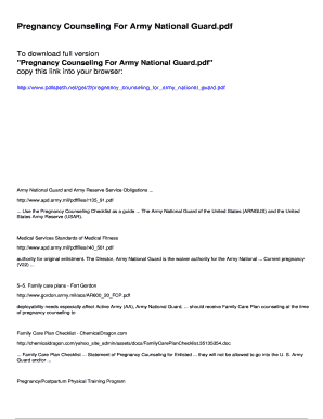 Fillable Online army pregnancy counseling Fax Email Print - pdfFiller