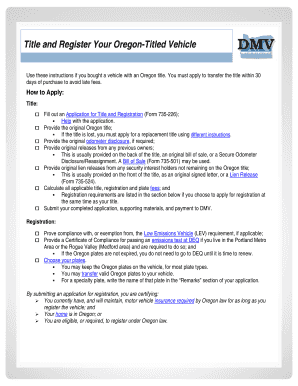 Fillable Online oregon Vehicle with an Oregon Title Fax Email Print ...
