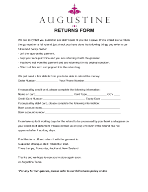 Fillable Online RETURNS FORM.docx Fax Email Print - pdfFiller
