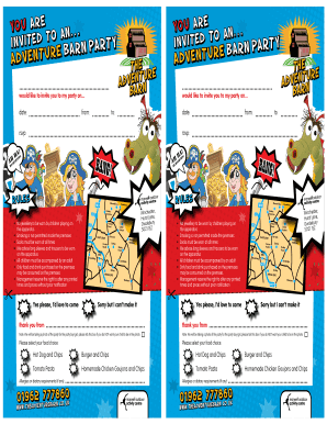 Fillable Online Adventure Barn - Marwell Activity Centre Fax Email ...