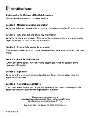 Fillable Online PA Release of Information - Instructions for Completion ...