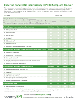 Fillable Online Exocrine Pancreatic Insufficiency (EPI) GI Symptom ...