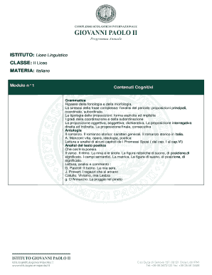 Fillable Online CLASSE: II Liceo Fax Email Print - pdfFiller