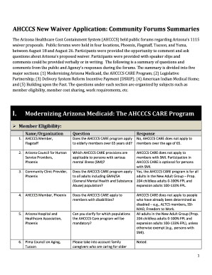 Fillable Online AHCCCS New Waiver Application: Community Forums ...
