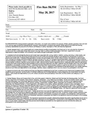 Fillable Online 2017 Fire Run Registration Form - South Oldham Fire ...