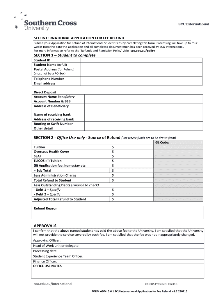 Fillable Online REFUNDS - SPECIAL INSTRUCTIONS REQUEST Fax Email Print - pdfFiller