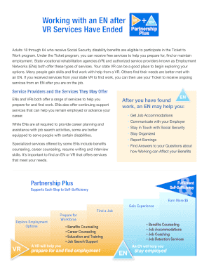 Fillable Online Ticket to Work VR & EN Partnership Plus Factsheet ...