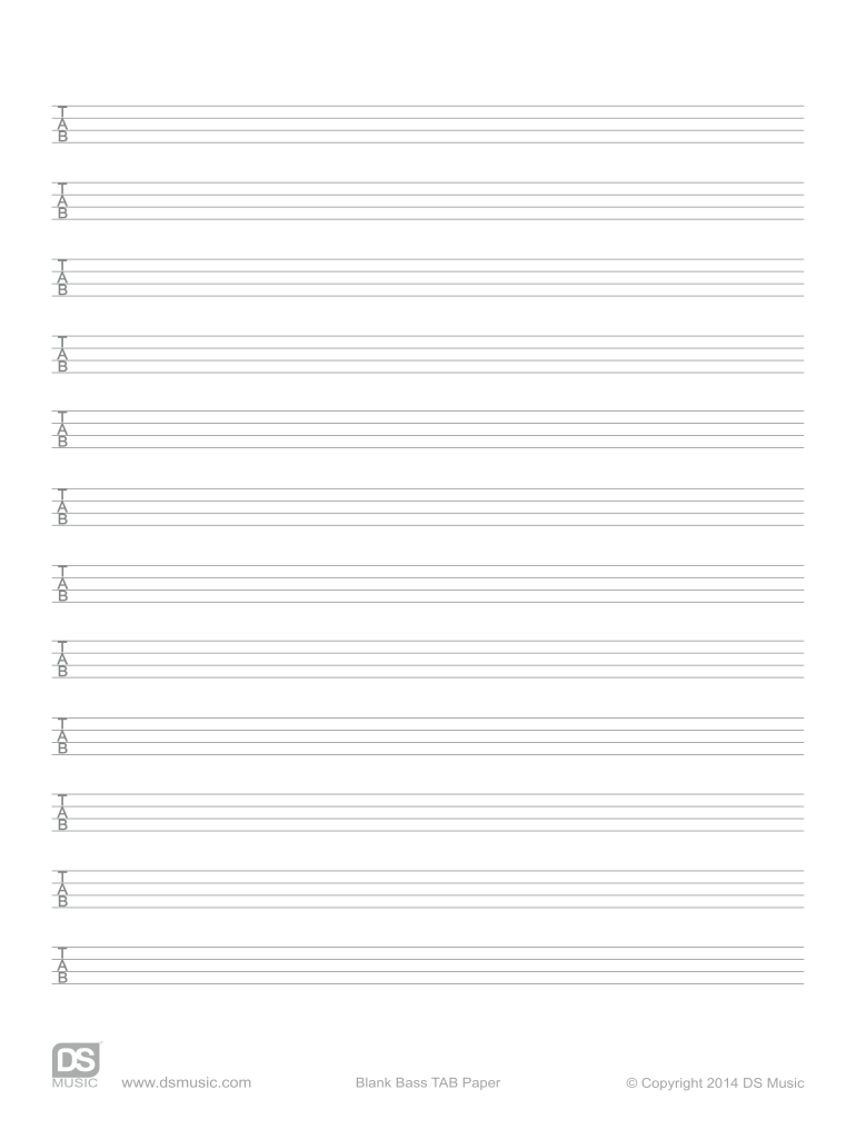 Bass Tab Template Fill Online Printable Fillable Blank PdfFiller