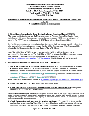 Fillable Online Notification of Demolition and Renovation Form ...