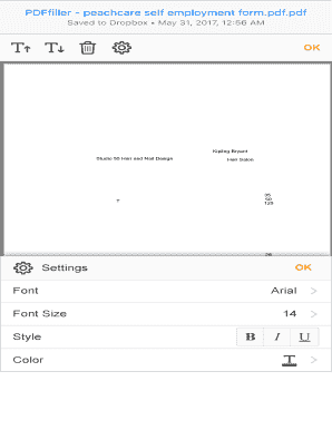 Fillable Online PDFfiller - peachcare self employment form Fax Email Print